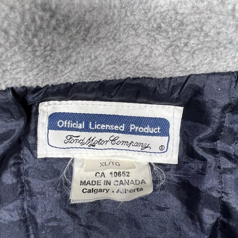 VTG Ford Jacket Mens XL Blue Full Zip Factory Uniform Workwear Truck ...