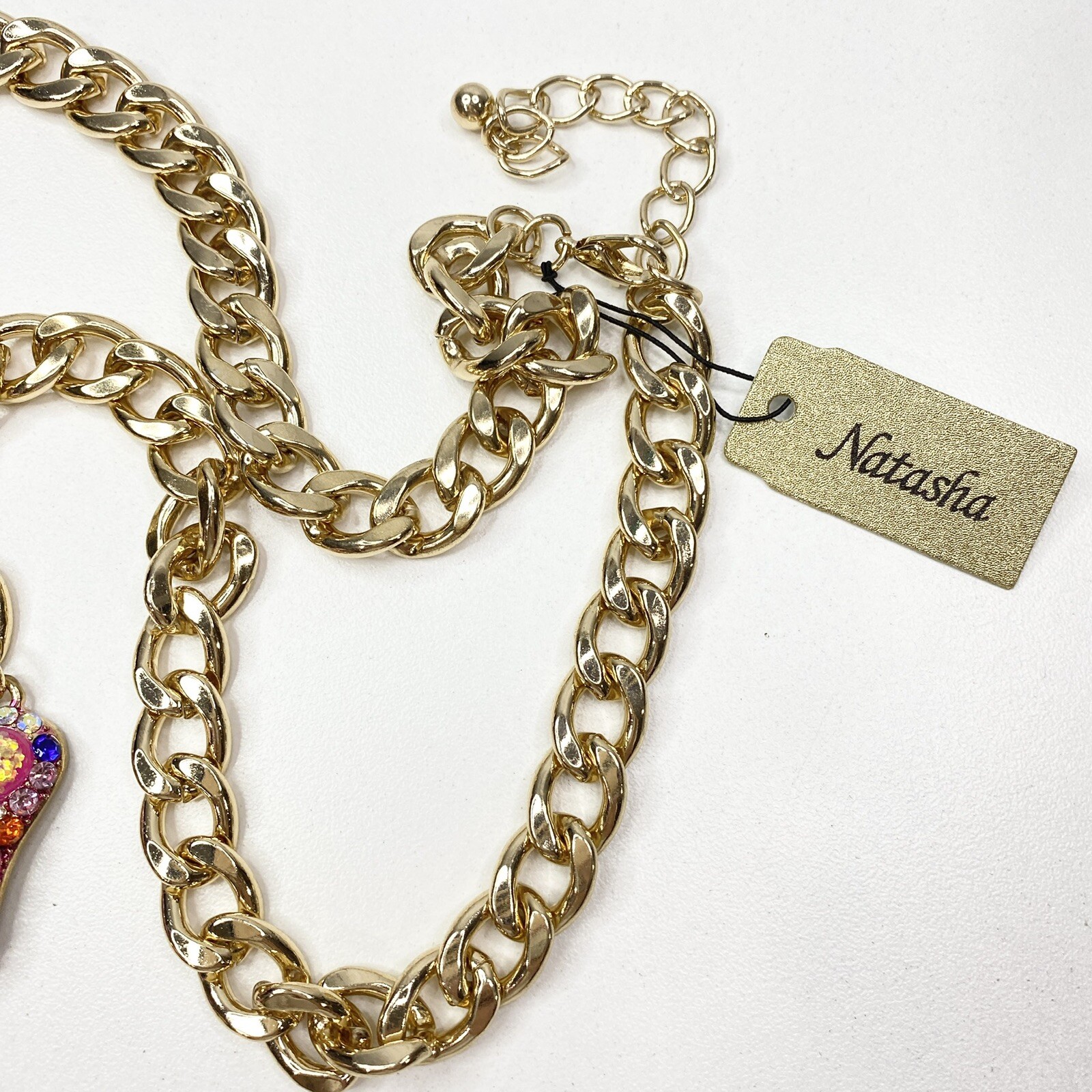 NWT Natasha Rhinestone Butterfly Gold Tone Statement Necklace | eBay