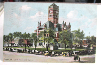 1909 BRYAN OHIO, Oh., Postcard, Williams County Ohio Court House And ...