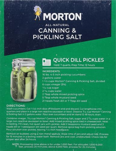 Morton Canning and Pickling Salt 64 Ounce All Natural Cooking and ...