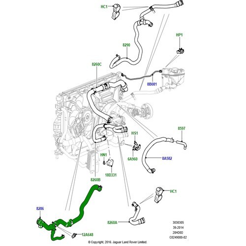 GENUINE LAND ROVER BOTTOM RADIATOR HOSE 2.0L EVOQUE DISCOVERY SPORT ...