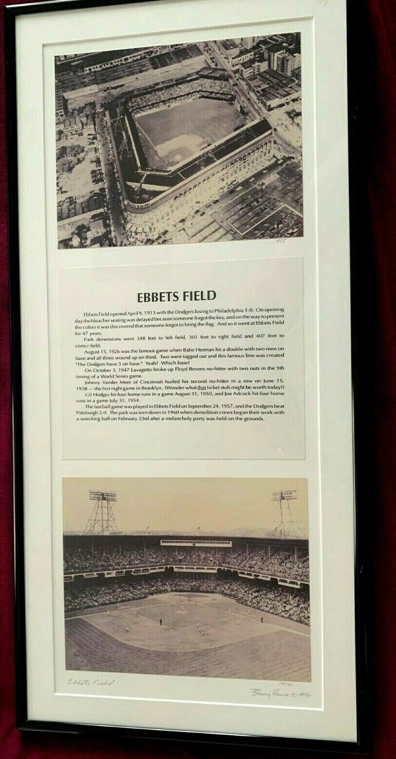 Ebbits Field Montage Photographs 1950-55 Framed Signed Photographer ...