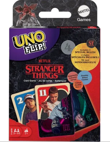 UNO Flip! Netflix Stranger Things Card Game Mattel 2-10 Players Ages 7 ...