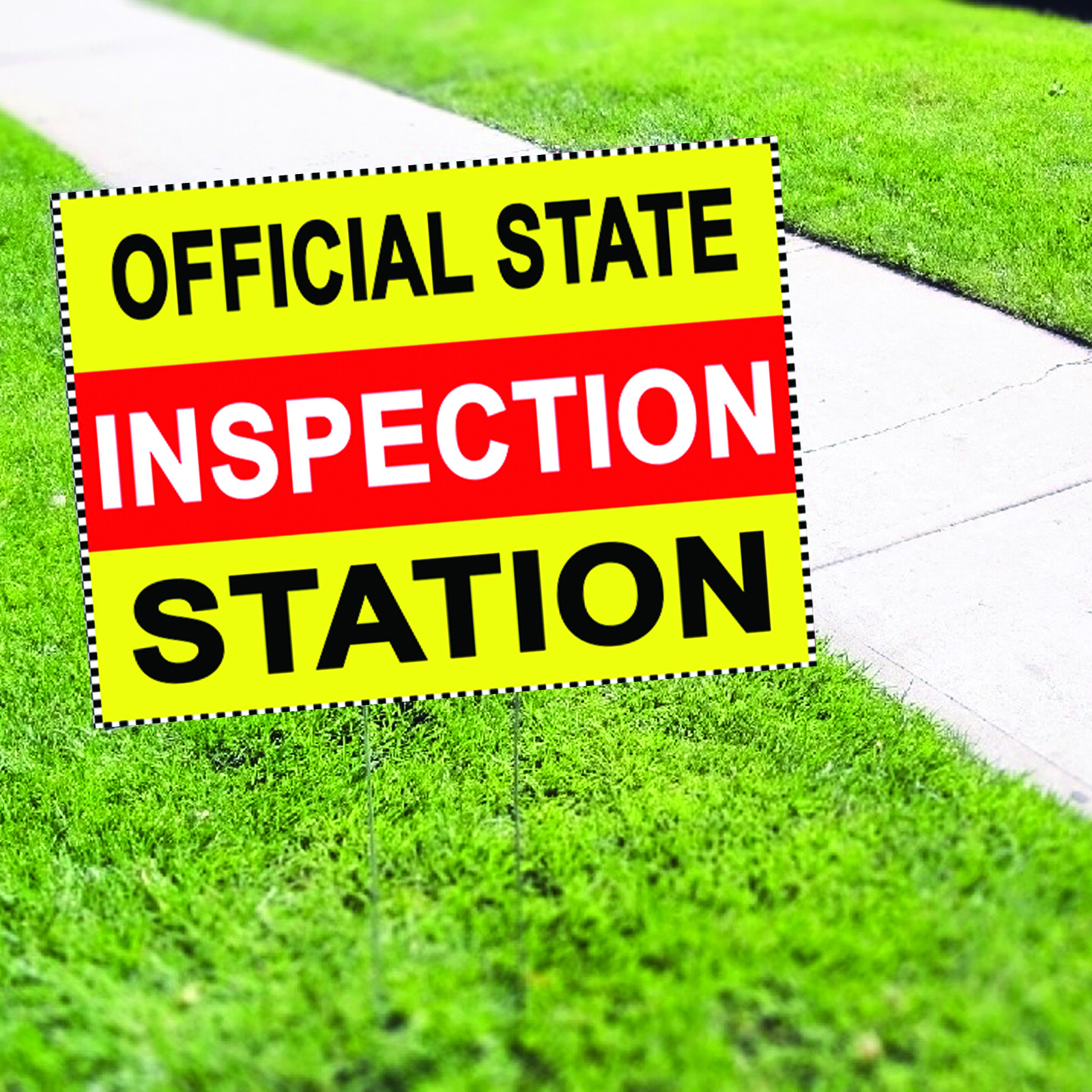 Official State Inspection Station Novelty Indoor Outdoor Coroplast Yard ...