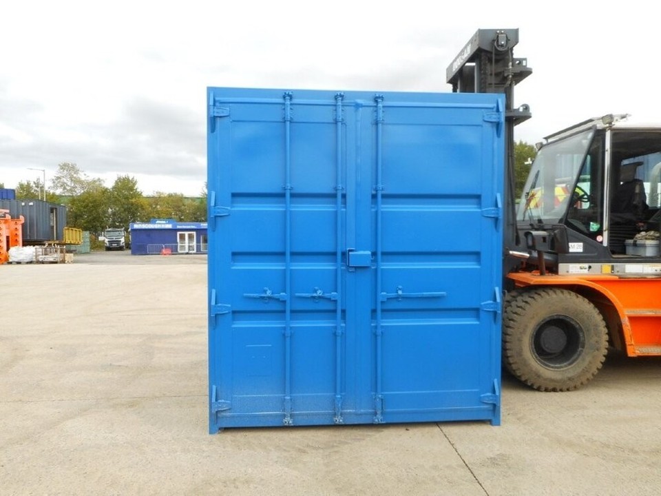 10 ft x 8 ft Blue High Cube Steel Storage Sea Container - Unused ...