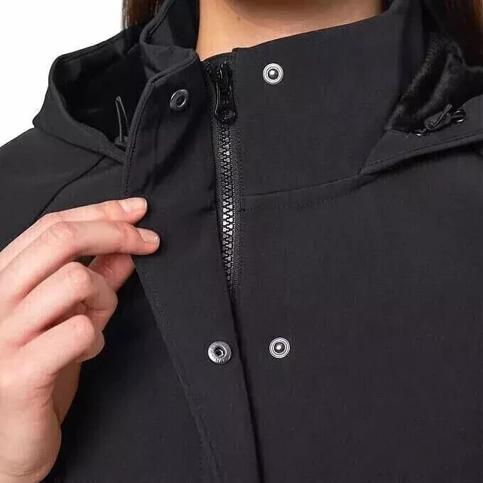 Mondetta Women's Long Softshell Hooded Jacket, Black, Size XL | eBay