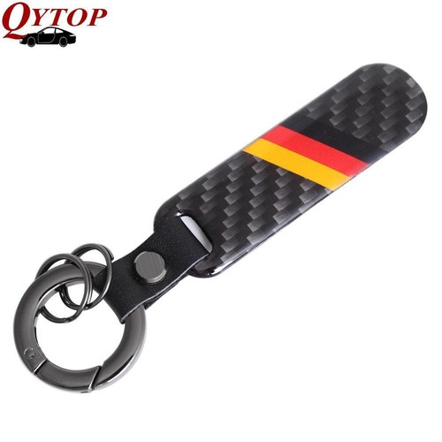 1PC Carbon Fiber German Logo Key Chain Germany Flag Car Key Ring ...