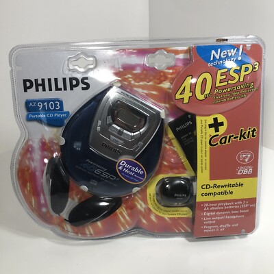 Philips AZ9103 Personal CD Player + car kit-New-never opened | eBay
