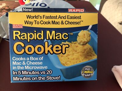 NIB Rapid Mac Cooker Microwave World's Fastest Boxed 5 Minute Macaroni ...