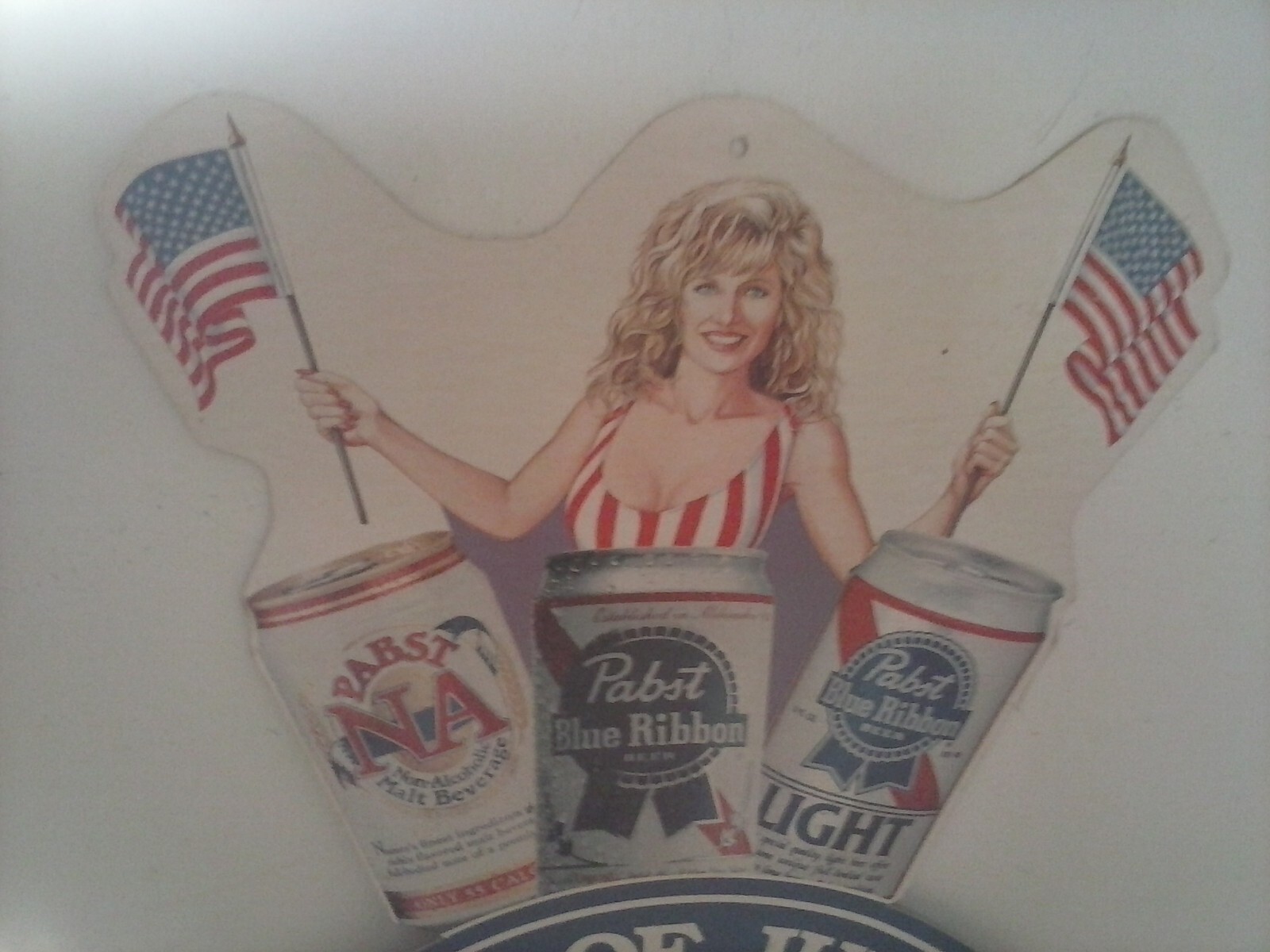 Double Sided Pabst Blue Ribbon Celebrate With P.B.R. Cardboard Beer ...