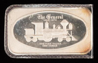 1973 1 OZ .999 Silver Art Bar The General Locomotive Steam Engine Error ...