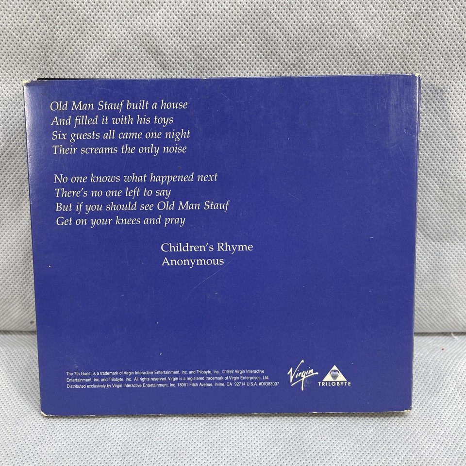 The 7th Guest Apple 1995 Virgin Games Big Box Vintage Mac Computer ...