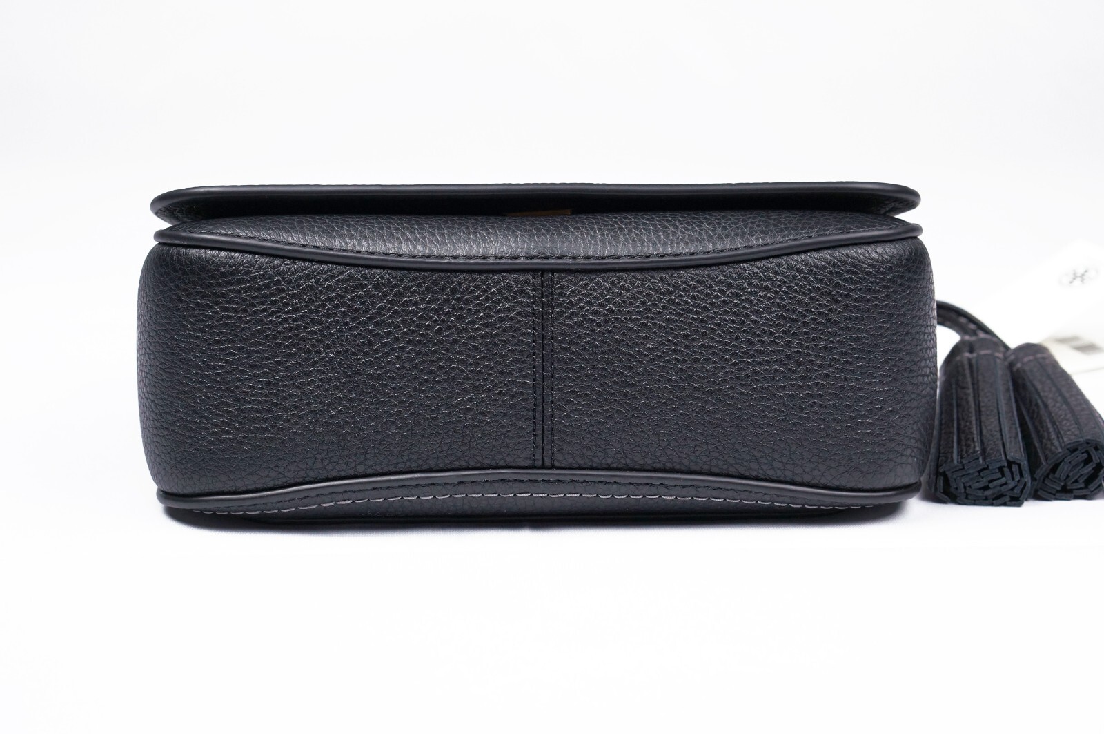 Tory Burch Thea Black Pebbled Leather Flap Crossbody Shoulder Bag Purse ...