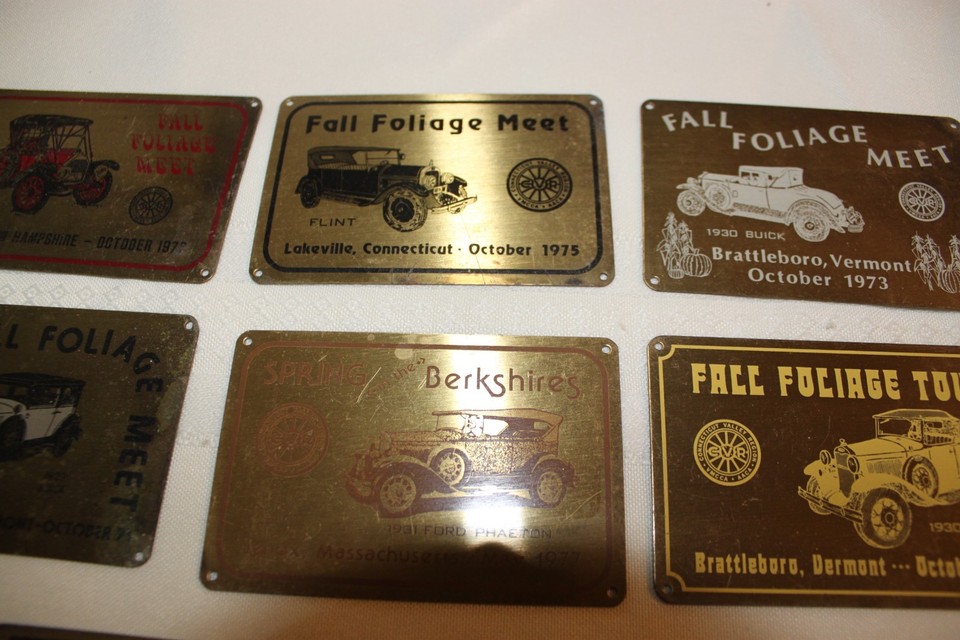 Fall Foliage Auto Car Meet Club Brass Plate Plaque 8 plates pieces | eBay
