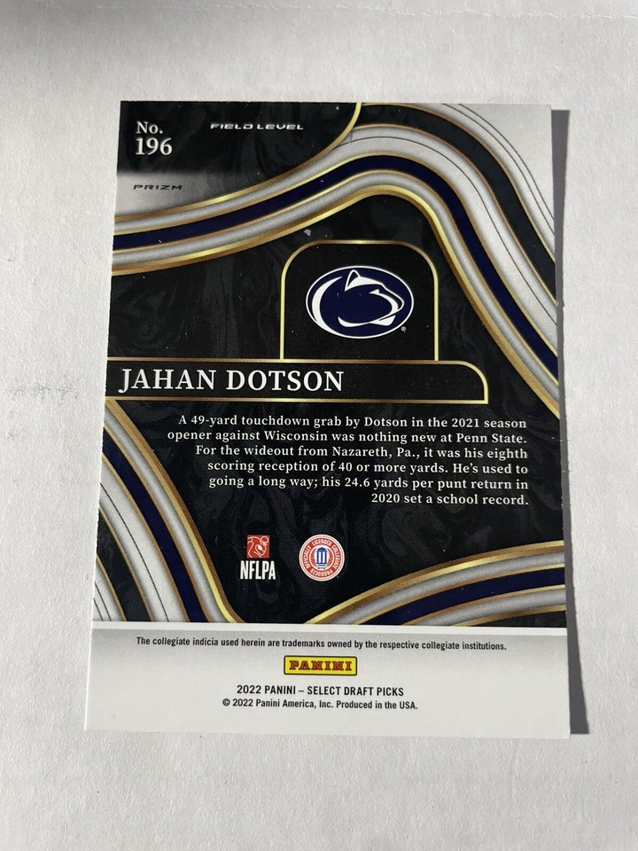 2022 PANINI SELECT D.P. #87 JAHAN DOTSON CONCOURSE RED LAZER PRIZM ...