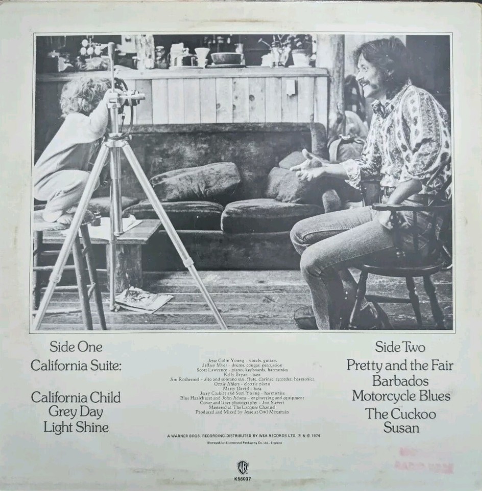 Jesse Colin Young Light Shine Vinyl Record VG+/VG K56037 1974 1st Press ...