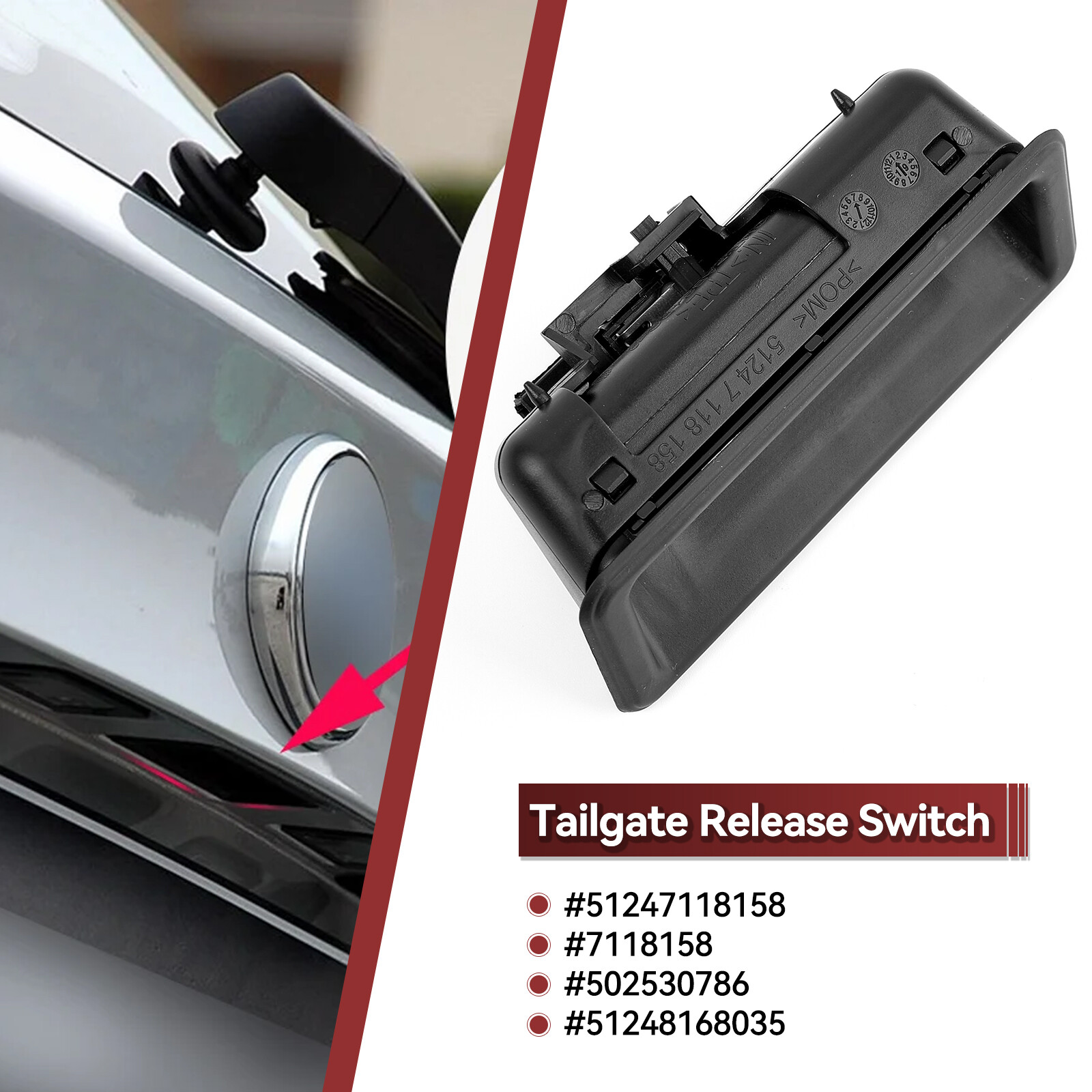 For BMW E88 E90 E60 E70 X1 X5 X6 Tailgate Release Handle Switch Boot ...