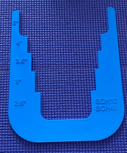 PIPE DIAMETER SIZES MEASURING TEMPLATE TOOL - 2 1/2" THRU 5" O.D. SCH10 ...