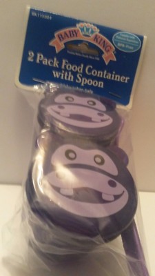 Baby King Baby Food Container with Spoon Purple Monkey 2 Pack ...