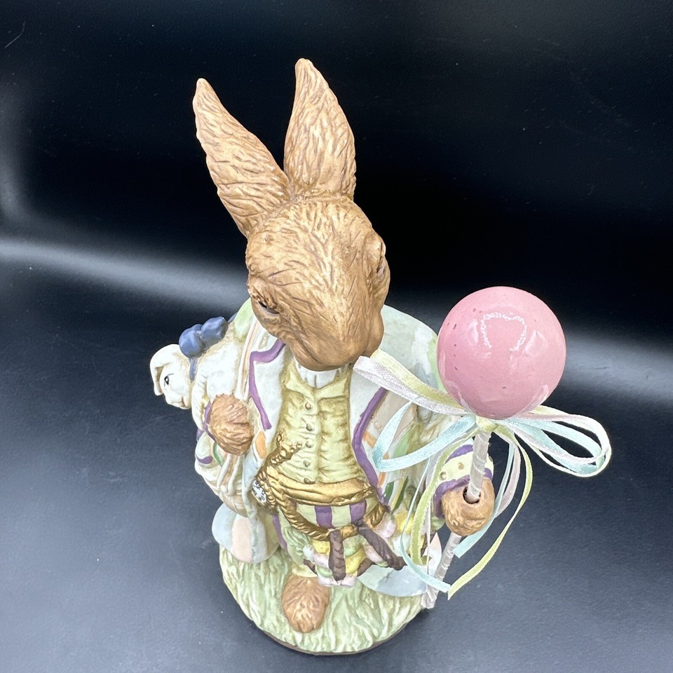 Spring Collection 9" Patchwork Bunny Rabbit with Music Box Easter 1992 ...