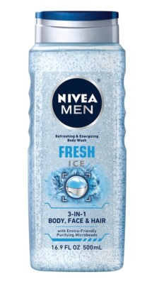 NIVEA MEN FRESH ICE 3 IN 1 BODY FACE HAIR BODY WASH 16.9 FL OZ New | eBay