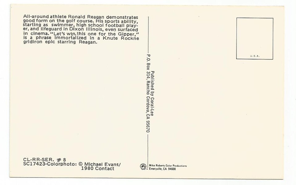 President Ronald Reagan Postcard Golf | eBay