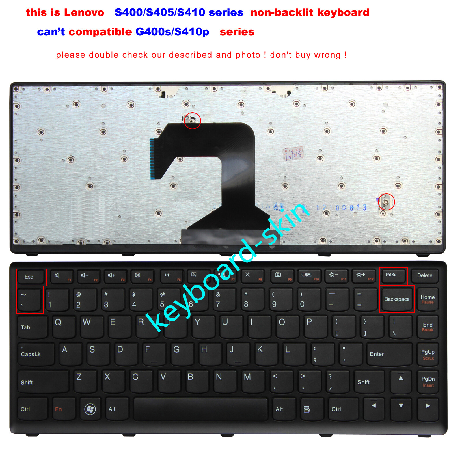 NEW for Lenovo S300 S400 S410 S400U S405 S415 US Keyboard 25205135 ...