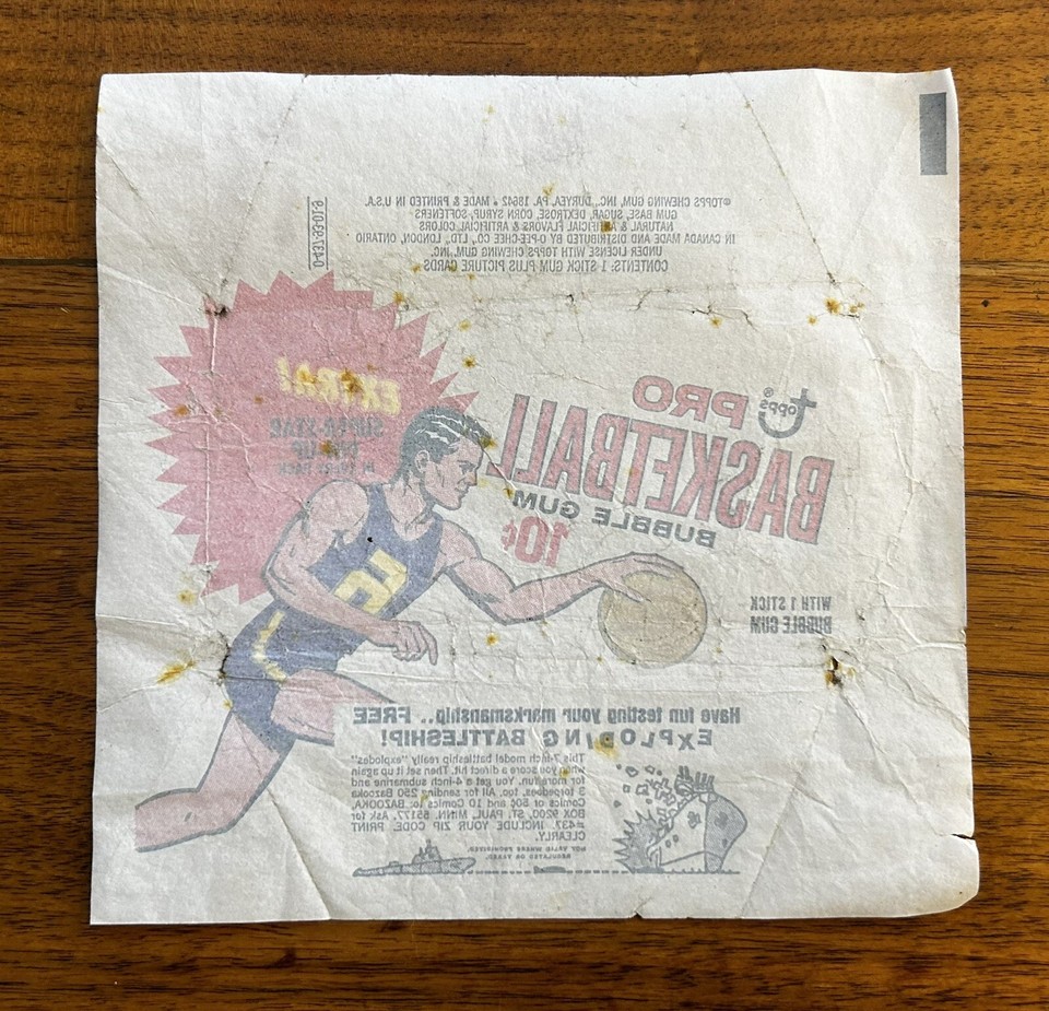 1969-70 Topps Basketball Wrapper - "Exploding Battleship" Variation ...