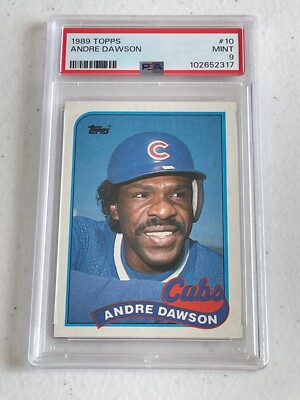 MINT 1989 Topps ANDRE DAWSON #10! PSA 9! HOF MVP 8xAll-Star NL ROY ...