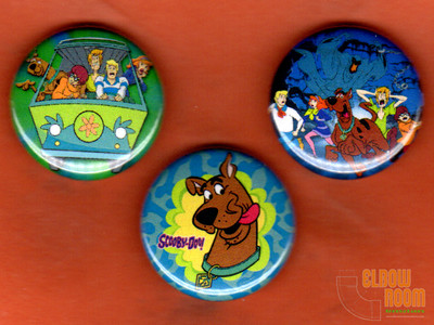 Set of three 1" Scooby Doo pins buttons cartoon | eBay