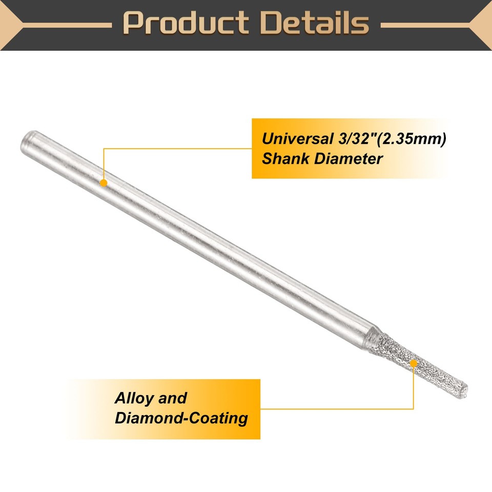 30pcs 1.4mm Diamond Hole Saw Cylindrical Grinding Drill Bits with 2 ...