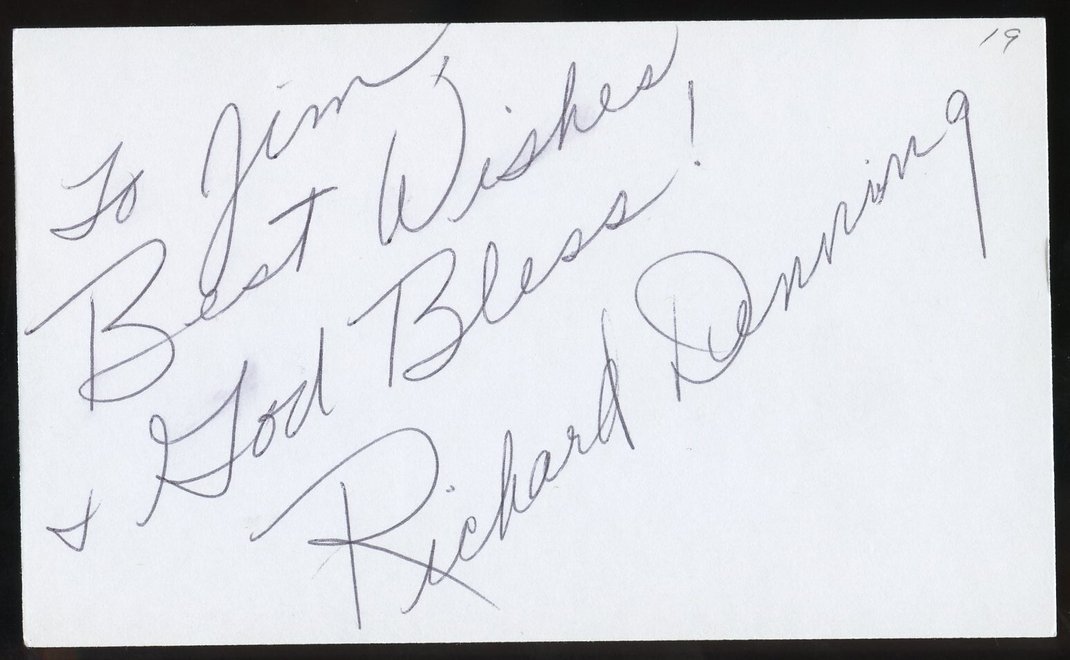 Richard Denning d1998 signed autograph 3x5 Cut American Actor in ...