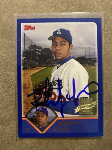 Ruddy Lugo autographed baseball card (Los Angeles Dodgers, FT) 2002 ...