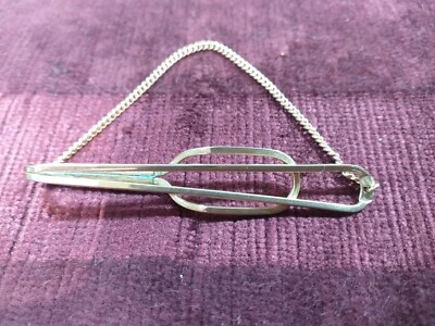 Vintage Tie Clip in Gold Toned Metal Marked 'Stratton Imitation MADE IN ...