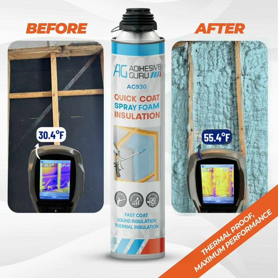 Adhesive Guru Heat Insulation Spray Foam (12x32.8 oz / 240 Board ft ...