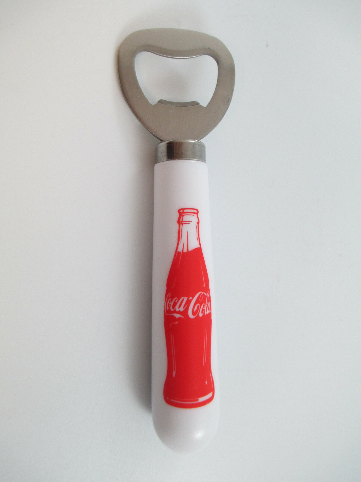 Coca-Cola Handheld Bottle Opener White Handle with Red Contour Bottle ...