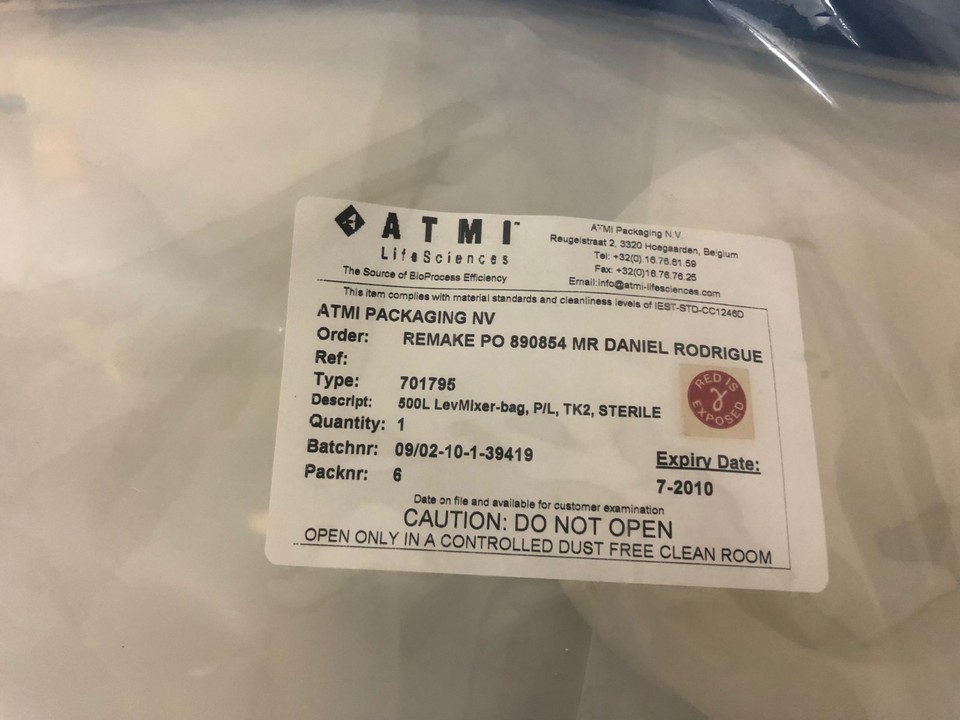 ATMI Life Sciences 701795 500 L Lev Mixer Bag Sterile | eBay