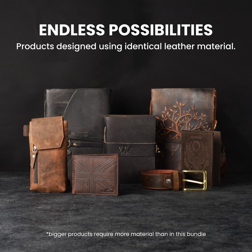 Full Grain Buff Leather Sheet-Premium Craft Leather for Tooling ...