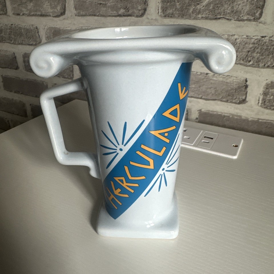 Disney Hercules Herculade Blue Pillar Column 14oz Travel Ceramic Mug NO ...