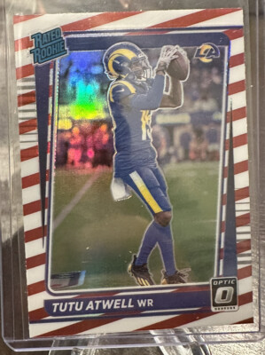 2021 NFL Optic TuTu Atwell Rated Rookie Candy Cane Case Hit SP | eBay