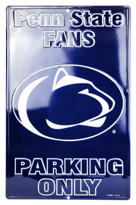 Penn State Nittany Lions Fan Parking Only 12" x 18" Metal Sign Man Cave ...