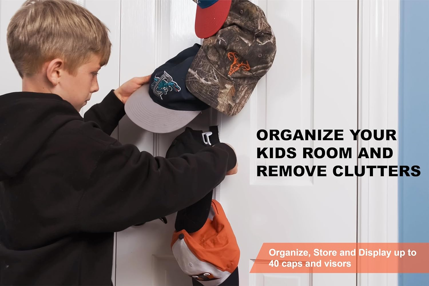 Perfect Curve CapRack18 Over-The-Door Hat Rack and Organizer | Baseball ...