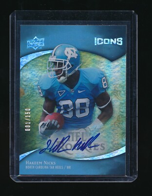 HAKEEM NICKS 2009 UPPER DECK ICONS AUTOGRAPH RC AUTO #/150 *NEW YORK ...