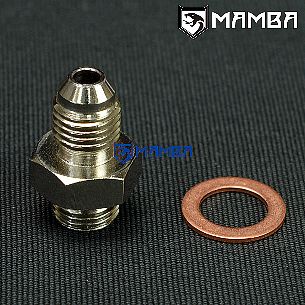 Adapter fitting Kit 4AN to 7/16-24 Turbo oil Feed For Garrett TB25 2 ...
