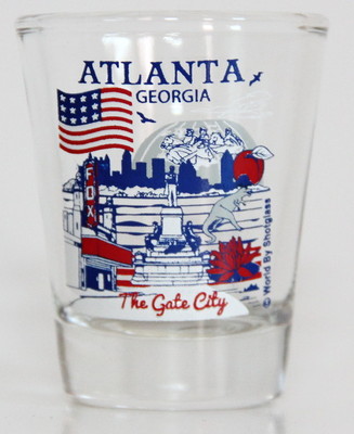 ATLANTA GEORGIA GREAT AMERICAN CITIES COLLECTION SHOT GLASS SHOTGLASS ...