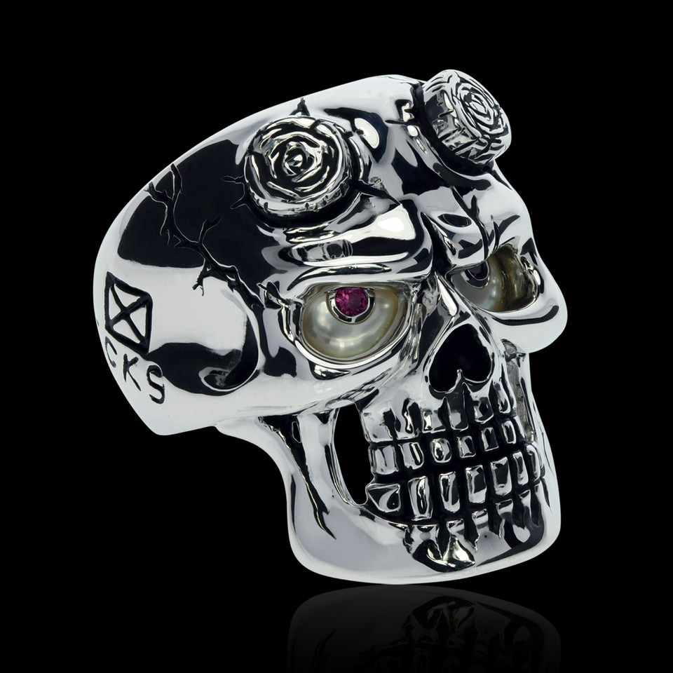 Ultimate Power Skull Ring, Sterling Silver 925 Hell Skull Ring, Biker ...