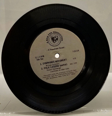 Ralph Satz – Symphonic Movement, 7" 33 rpm - # 7-33-11 - Promo Vinyl ...