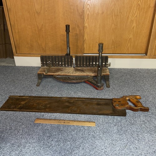 Vintage Stanley Mitre Box No 2358 heavy duty adjustable miter & Disston ...