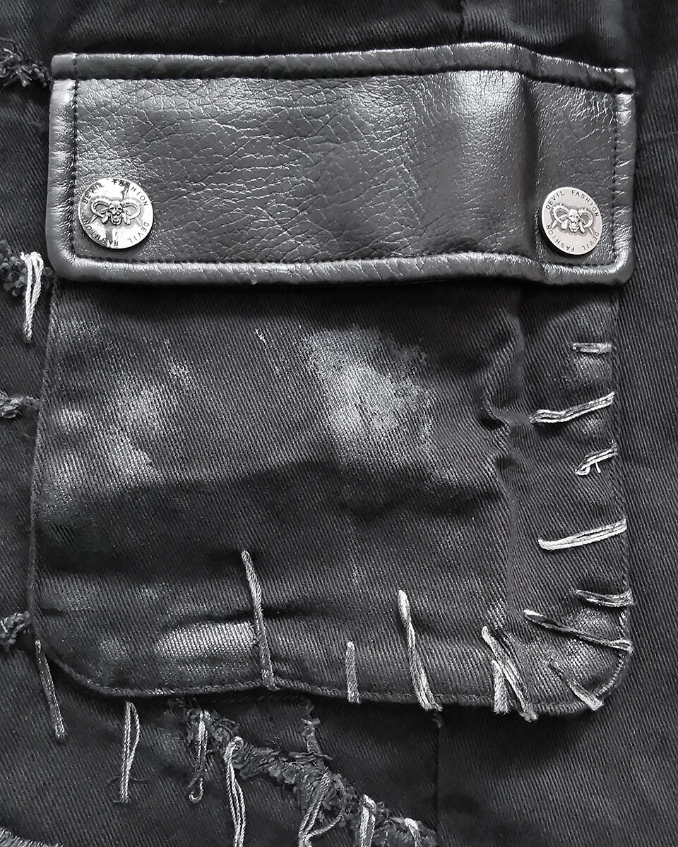 Devil Fashion Mens Goth Punk Jeans Pants Black Dieselpunk Studded ...