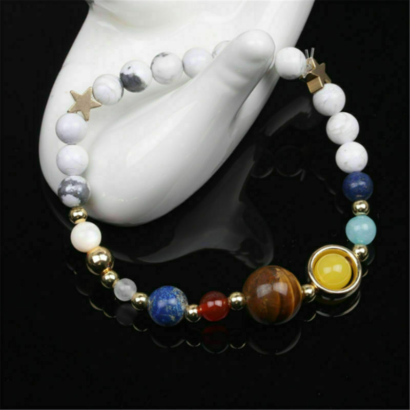 Charm Universe Solar System Eight Planets Stone Adjustable Bracelet ...